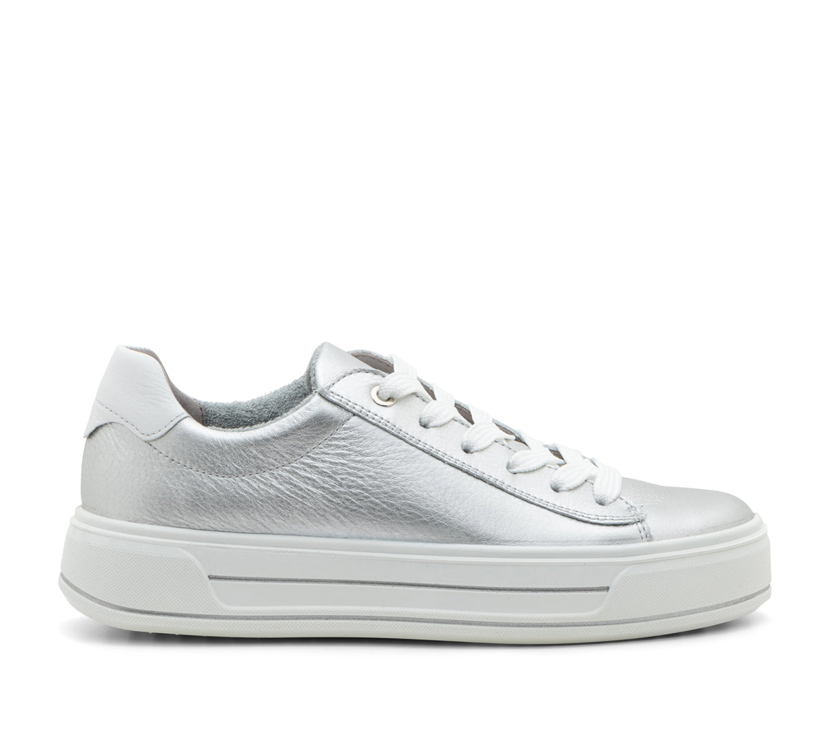 Ara Carol Silver and White Metallic Leather Sneaker 12-23003-12 – The ...